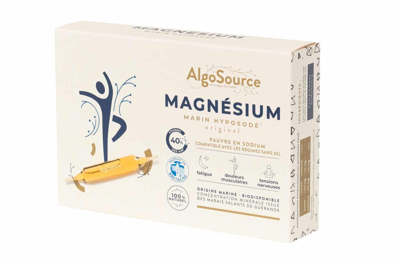 Magnésium Marin Hyposodé - Pauvre En Sel - 20 Ampoules - AlgoSource ...